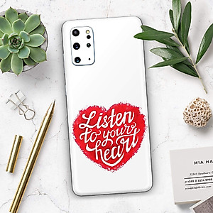DesignSkinz Listen to Your Heart Protective Vinyl Decal Wrap Skin Cover Compatible with The Samsung Galaxy S20 (Screen Trim & Back Glass Skin)