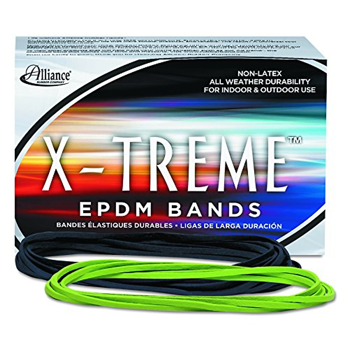 Alliance Rubber 02005 EPDM Non-Latex Rubber X-treme File Bands, 200 Units (7" x 1/8", Lime Green), 175 packs