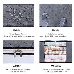 Vieshful 5 Pack 90L Clothes Storage Bags and 3 Pack 75L Underbed Containers，Large Capacity Clothing Organizers for Bedding Blanket Comforter Quilt