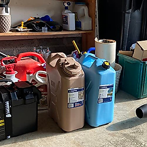 Scepter 5 Gallon 20 Liter BPA Free Lightweight Portable Water Storage Container for Camping and Emergency Storage, Plastic Sand