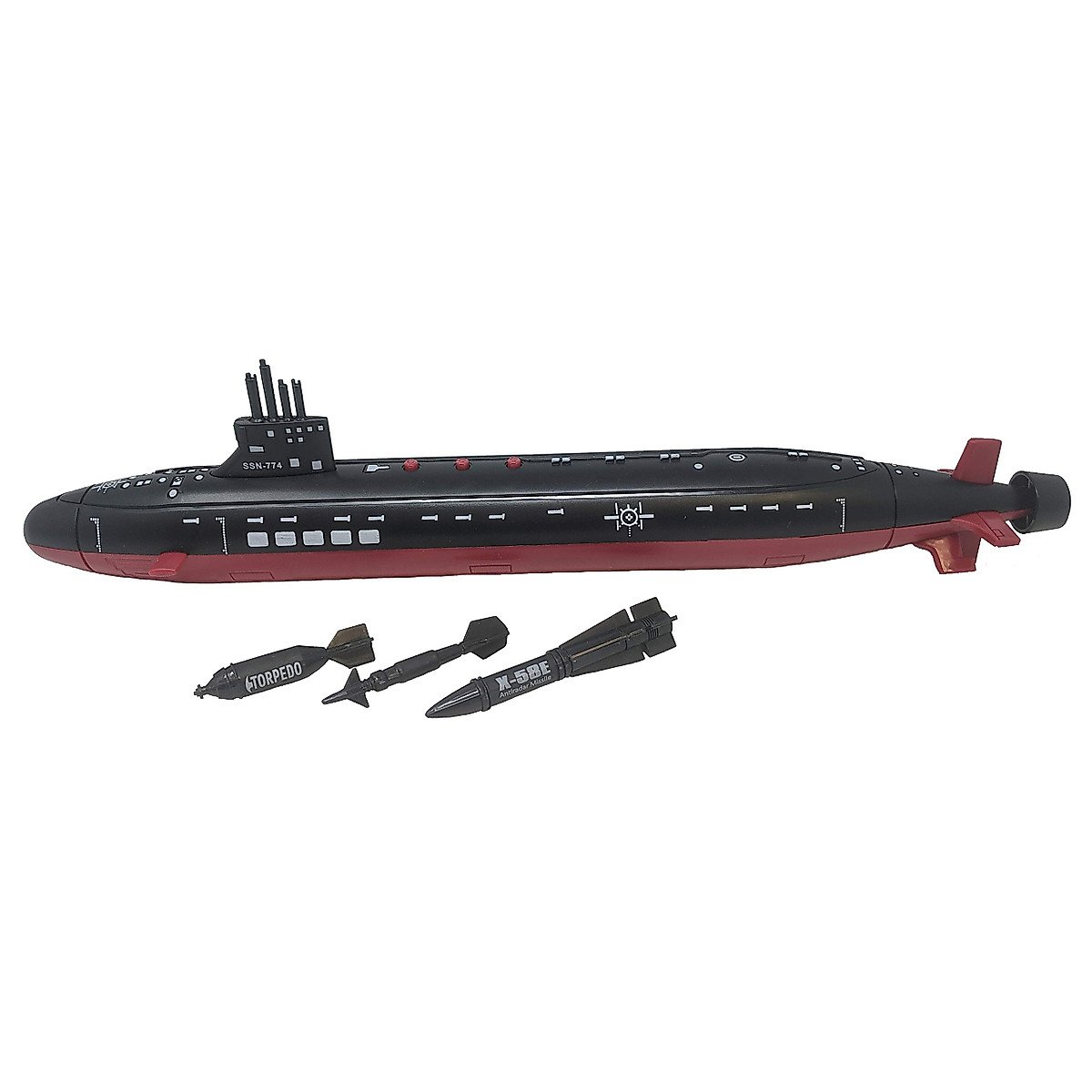 16.5 Inch Toy Navy Black Submarine with Sound Effects and Torpedo (2 Pack)