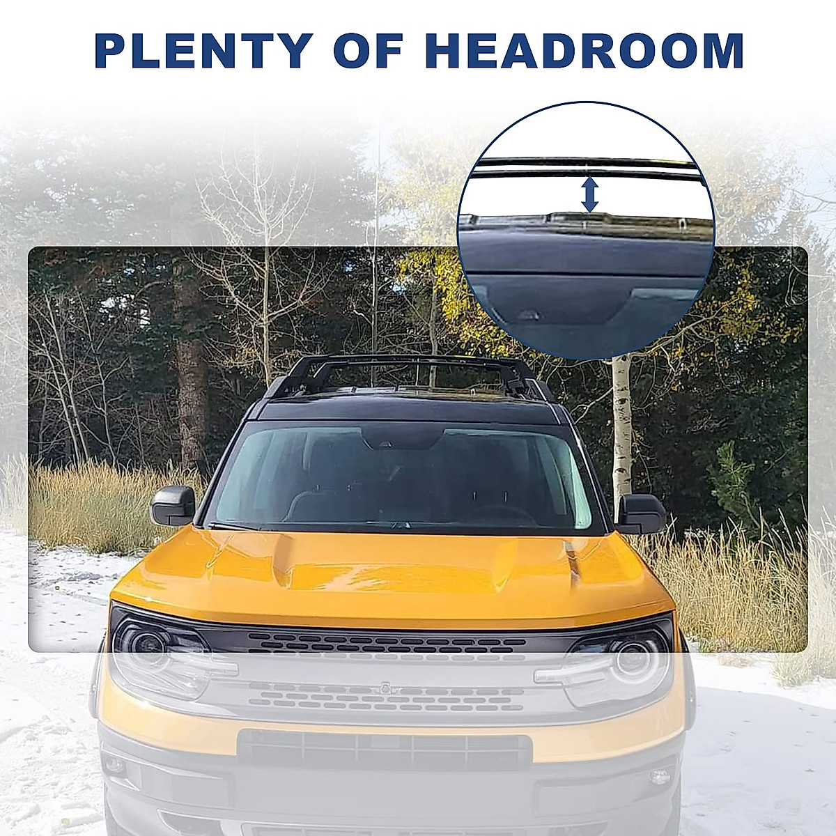 AUXPACBO Cross Bars Fits for Ford Bronco Sport Base & Bigbend 2021 2022 2023 2024 & Outer-Banks 2021 On-Road Adjustable Roof Rack Crossbar Luggage Rack Cargo Carrier (2Pcs)