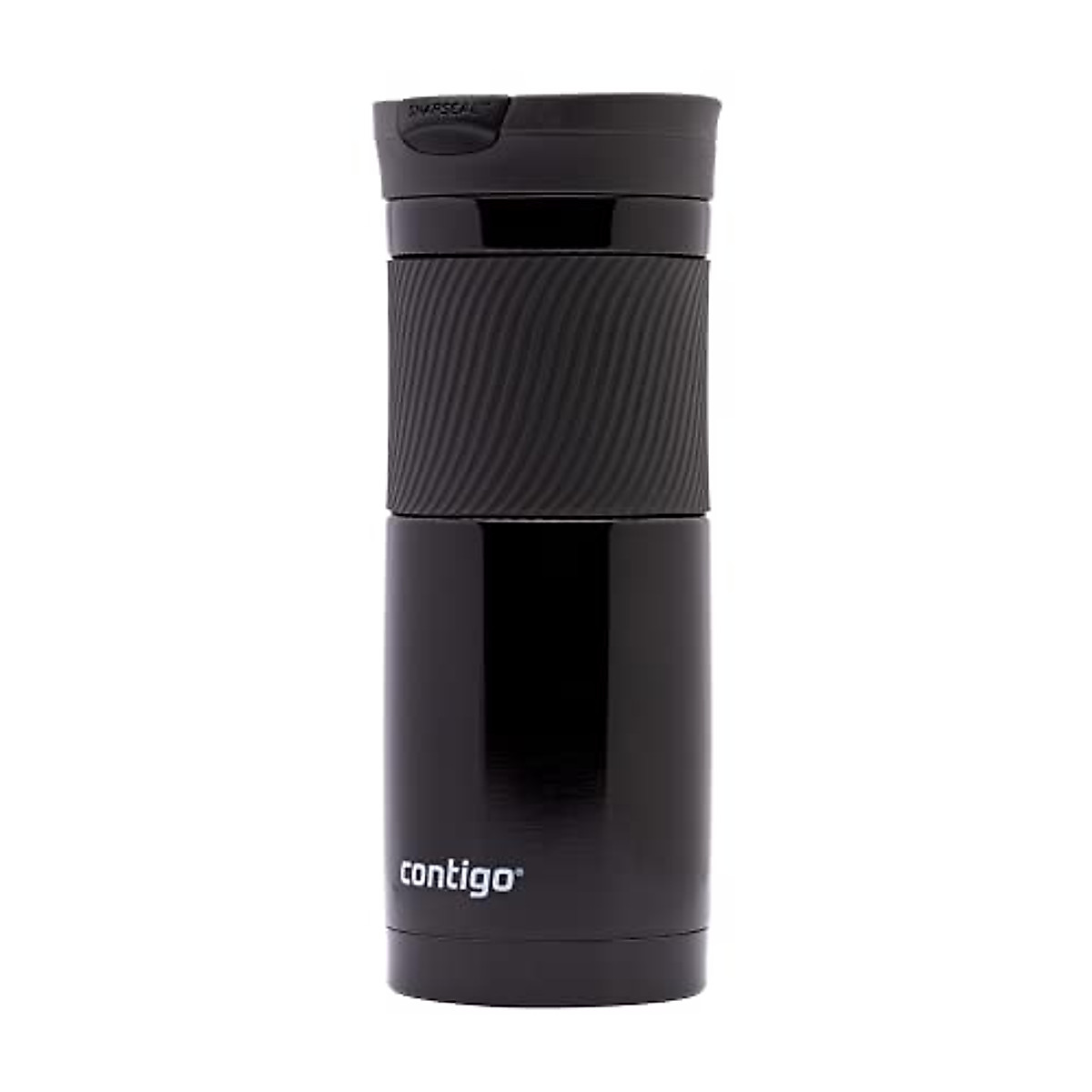 Contigo Byron Snapseal Travel Mug, Stainless Steel Thermal mug, vacuum flask, leakproof tumbler, coffee mug with BPA free Easy-Clean Lid, 590 ml, Black