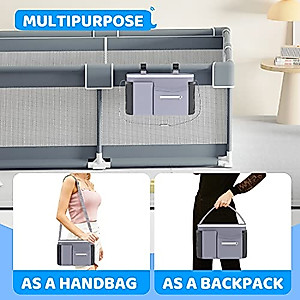 Hanging Diaper Caddy for Baby Playpen - Kidlebee Durable Diaper Organizer for Changing Table Portable Diaper Holder with Multiple Pockets for Baby Essentials on Crib Stroller Car