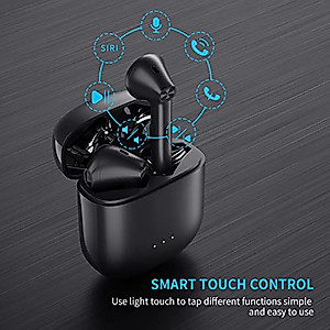 Ear Buds Wireless Earbuds, Bluetooth Earphones Clear Call with Charging Case, Bluetooth 5.3 Earbuds Deep Bass Built-in Mic, IPX5 Waterproof Headphones, 30 Hrs Compatible with iPhone & Android Black
