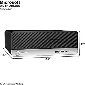 HP ProDesk 400G4 SSF Home and Business Desktop PC, Intel Pentium G4400 3.3GHz, 16GB DDR4 RAM, 1TB SSD, WiFi, BT 4.0, DVD, Windows 10 Pro 64bit, Multi-Language Support English/Spanish/French(Renewed)