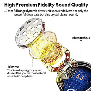 xiwxi Bluetooth Wireless Earbuds,Immersive Sound Premium Deep Bass Hi-Fi Stereo Headset IPX8 Waterproof Bluetooth 5.3 Ear Buds with 4 Mics Call Noise Cancelling Lightweight Earphones for iOS,Android