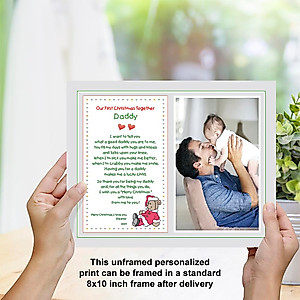 Poetry Gifts New Father, Merry Christmas to Daddy From Baby, 8x10 Inch Print Personalized with Name and Photo