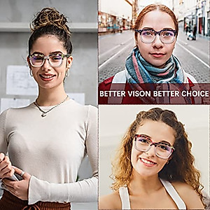 MAEOWN 5 Pack Reading Glasses Blue Light Blocking Fashion Ladies Readers, Computer Square Eyeglasses for Women, with Spring Hinges (5 Pack Mix Color, 1.25, multiplier_x)