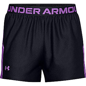 Under Armour Play Up Slit Cb Shorts, Black (001)/Exotic Bloom, Small