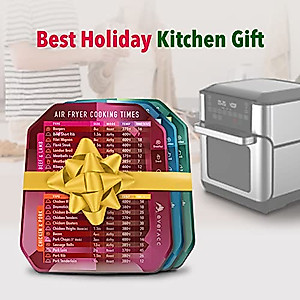 Air Fryer Cheat Sheet Magnets Cooking Guide, Air Fryer Magnetic Cheat Sheet Set Cooking Times Chart - Instant Vortex Air Fryer Accessories Oven Cooking Pot Temp Cookbooks (RGB)