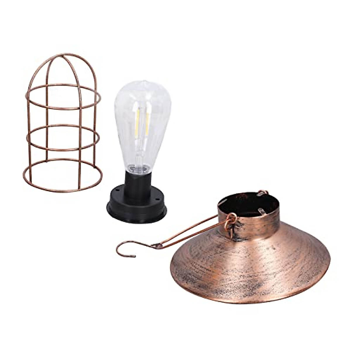 Solar Hanging Light,Outdoor Decorative Lamp with Iron Frame,Outdoor Retro Lantern,for Garden,Porch,Yard,Includes Bulb and Lampshade