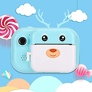 Agatige Print Camera for Kids, Children's Digital Zero Ink Video Camera Portable Thermal 1080P Twin Lens with 2.4in Screen 16G Toys Instant Camera Gift for 3-12 Years Old Kids(Blue)