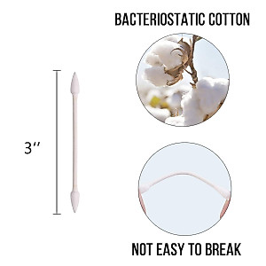 Joyeah 800 Pieces Cotton Swabs, Double Precision Tips with Paper Stick, 4 Packs, 200 Pieces 1 Pack (Pointed Shape)