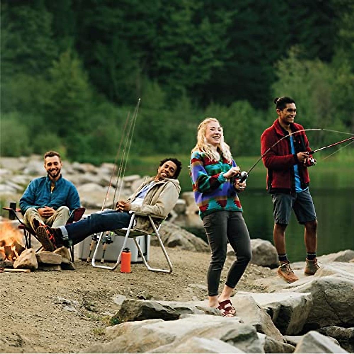 Zebco Roam Baitcast Reel and Fishing Rod Combo, 6-Foot 6-Inch 2-Piece Fiberglass Fishing Pole with Split-Grip MaxTac Rod Handle, Lightweight Graphite Frame, Right-Hand Retrieve, Green