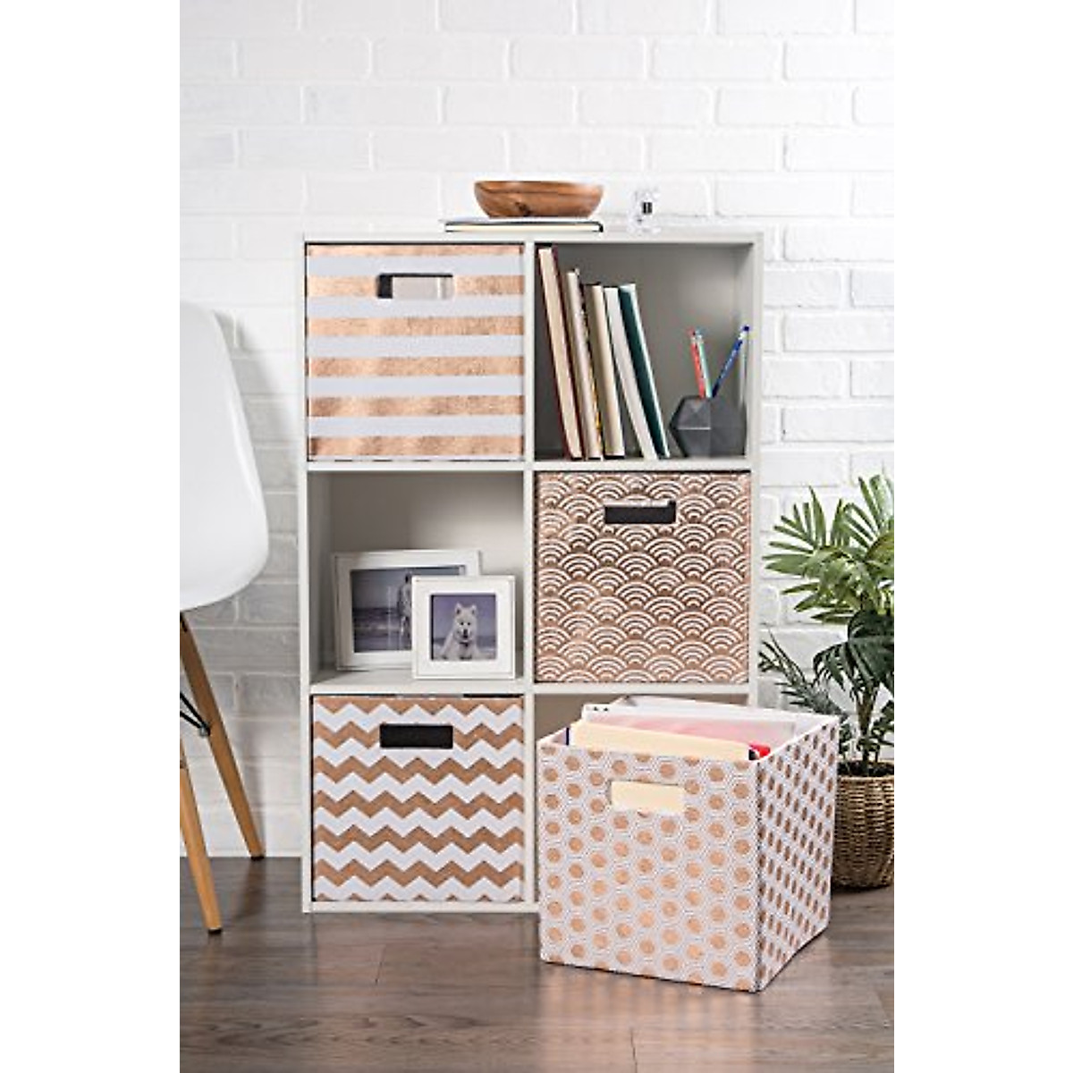 DII Collapsible Polyester Storage Cube, Honeycomb, Gold, Large