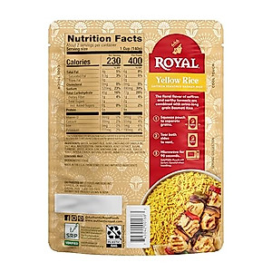 Royal Yellow Saffron Basmati Rice - Ready to Heat Basmati Rice - (4 Pack) 8.5 oz Microwaveable Pouch