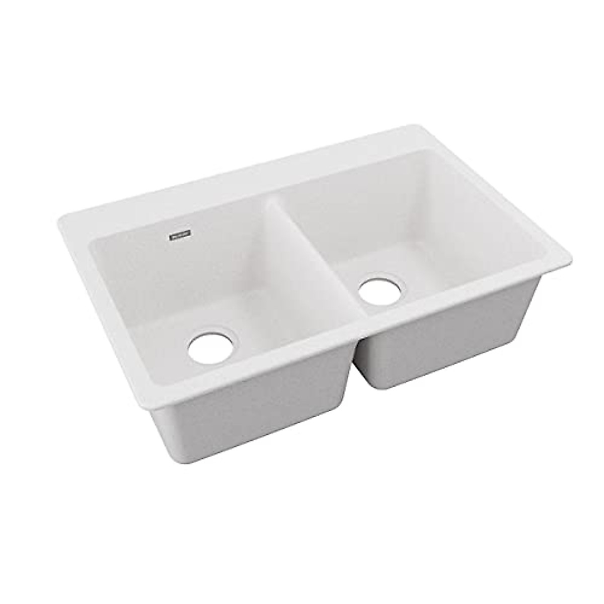 Elkay Quartz Classic ELG3322WH0 White Equal Double Bowl Top Mount Sink