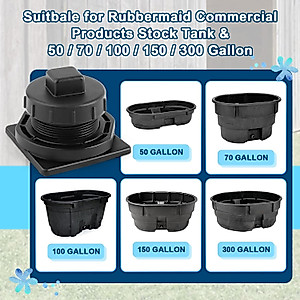 Stock Tank Drain Plug Kit for Rubbermaid Commercial Stock Tank Drain 50/70/100/150/300 Gallon Stock Tank Float Valve Drain Replacement