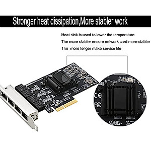 Quad-Port 2.5GBase-T PCIe Network Adapter RTL8125B 2500/1000/100Mbps PCI Express Gigabit Ethernet Card RJ45 LAN Controller Support PXE for Windows/Linux/MAC with Low Profile