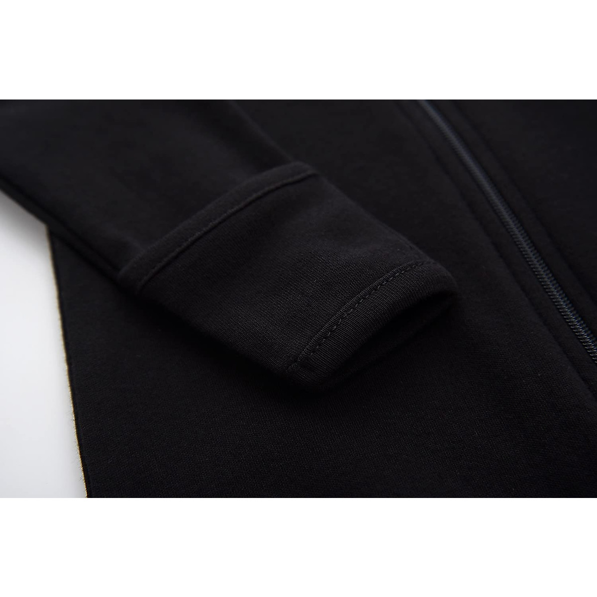 HahaNice Baby 2 Way Zipper Girls Boys 100% Cotton Footed Sleep and Play with Mitten Cuffs Black&Red 3 Months