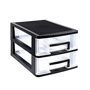 BESPORTBLE Double Layer Plastic Drawer Type Closet Portable Drawer Type Storage Organizer Cabinet Multifunction Transparent Craft Storage Box Cabinet (6.1 * 8.3 * 5.1in)