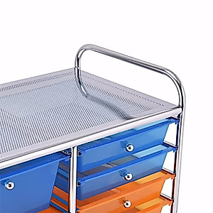 N/A 15 Drawer Rolling Storage Cart Tools Scrapbook Paper Office School Organizer Mutli Color Home Furniture