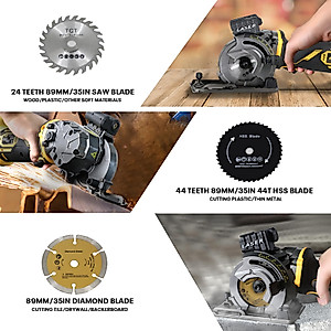 Mellif Cordless 3200RPM Tile Saw, Compatible with dewalt 20V MAX Battery, 3-1/2" Blades, 1-2/11'' Max Cut Depth - For Wood, Plastic, Soft Metal