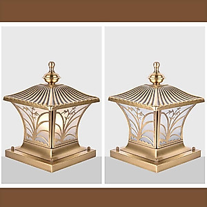 Post Lights Home Garden Outside Stigma Light, Europe Retro Pedestal Lamp Die-cast Aluminum Outdoor Landscape Safety Column Lighting American Waterproof Exterior Fence Lantern E27 Decor