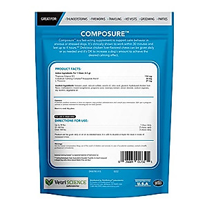 VETRISCIENCE Composure Clinically Proven Calming Chews, Chicken, Six 15-Chew Packs