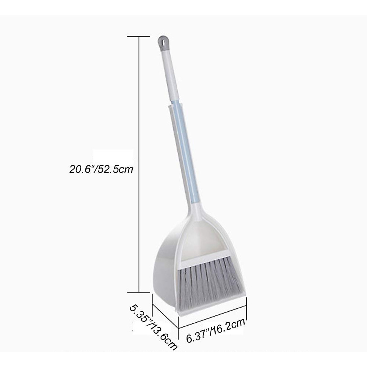 Qidiwin Mini Broom and Dustpan, Home Kitchen Sweeping for Kids(White+Gray)