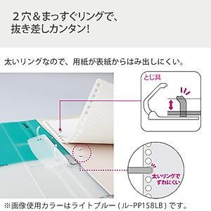 Kokuyo Campus 2-Ring Loose Leaf Binder, A4, 2 Holes, Up to 100 Sheets, Blue, Japan Import (RU-PP158B)