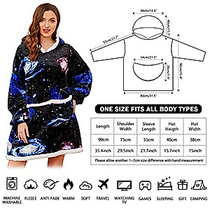 RainFlowwer Wearable Blanket Hoodie, Oversized Blanket Sweatshirt for women, Weighted Fluffy Sherpa Fleece Cozy Warm Hoodie Blanket, for Adult