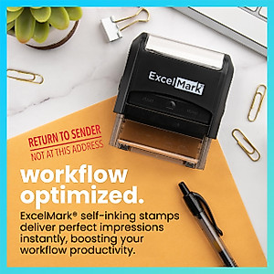 ExcelMark A2359 Self-Inking Rubber Stamp - Return to Sender Not at This Address
