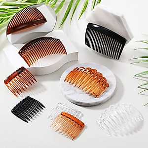 24 Pieces French Hair Side Combs Set Plastic Twist Comb Hair Clip Accessories for Women(9 Teeth Side, 11 Teeth Side, 23 Teeth Side)