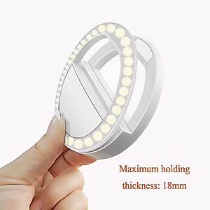 XINBAOHONG Selfie Ring Light Rechargeable Portable Clip-on Selfie Fill Light with 36 LED for Smart Phone Photography, Camera Video, Girl Makes up Black …