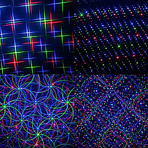Motion Pattern Firefly 3 Models in 1 Continuous 18 Patterns LEDMALL RGB Outdoor Laser Garden and Christmas Lights with RF Remote Control and Security kit