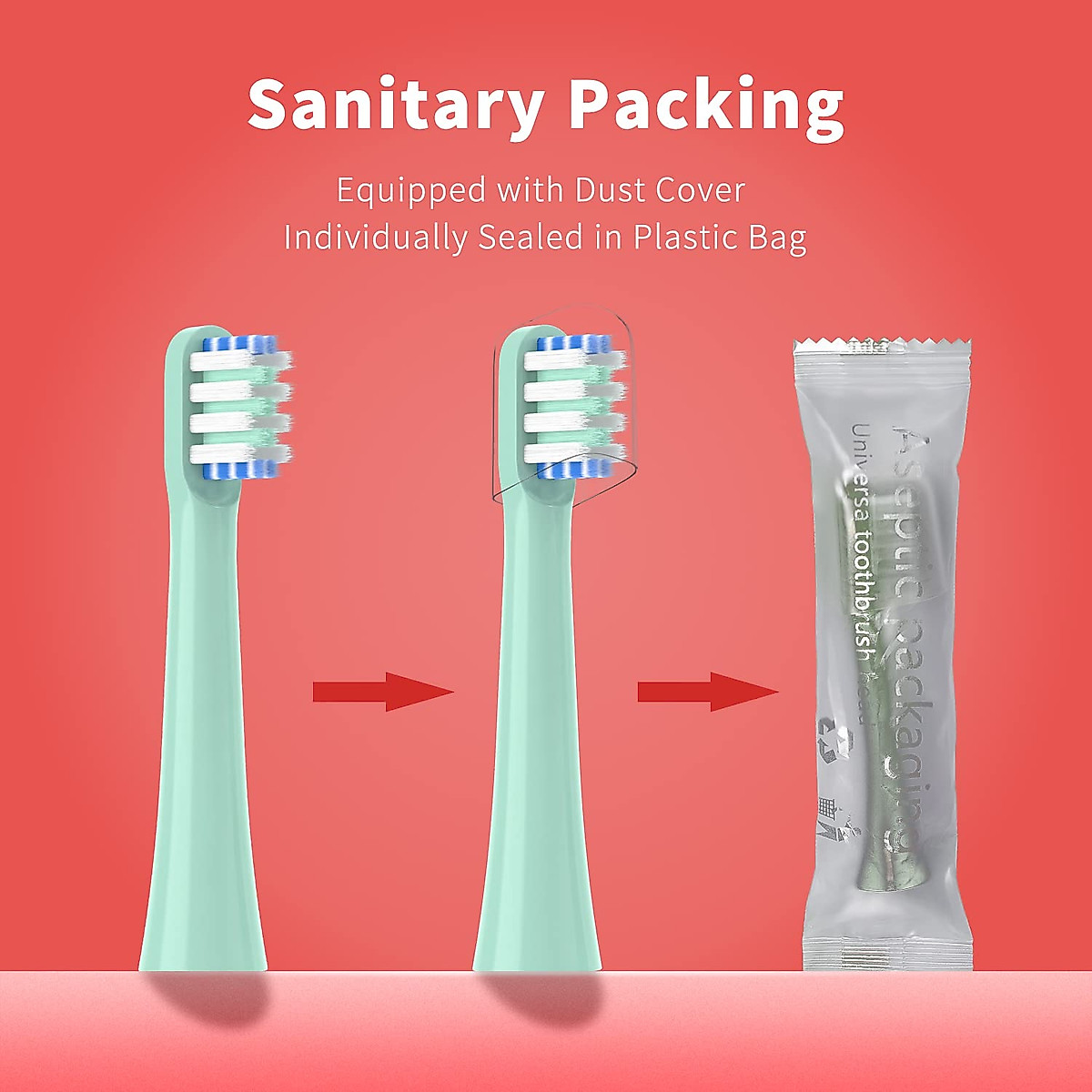 Replacement Toothbrush Heads Compatible with Colgate Hum Connected Smart Battery Toothbrush Refill Head, Green, 6 Pack