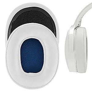 Geekria QuickFit Replacement Ear Pads for Skullcandy Crusher Wireless, Crusher Evo, Crusher ANC, Hesh 3 Headphones Earpads, Headset Ear Cushion Repair Parts (White)