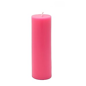 Zest Candle CPZ-117_24 24-Piece Pillar Candle, 2" x 6", Hot Pink
