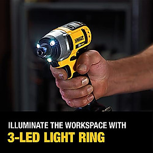 DEWALT 20V MAX* Impact Driver Kit, 4.0-Ah, 1/4-Inch (DCF885M2)