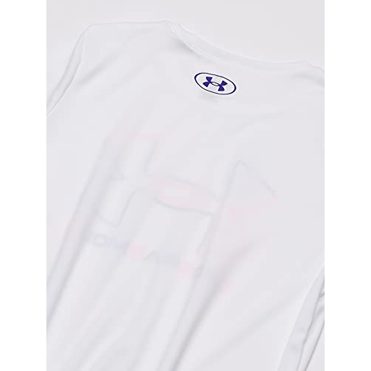 Under Armour girls Tech Big Logo Short Sleeve T-Shirt , (101) White / / Brilliant Violet , Youth Medium