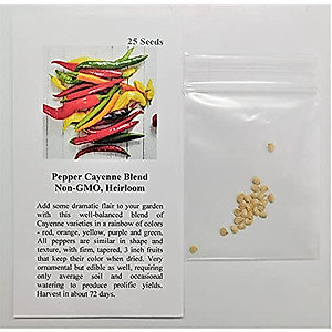 David's Garden Seeds Pepper Cayenne Blend 9622 (Multi) 25 Non-GMO, Heirloom Seeds