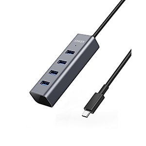 Anker USB C Hub, Aluminum USB C Adapter with 4 USB 3.0 Ports, for MacBook Pro 2018/2017, ChromeBook, XPS, Galaxy S9/S8, and More