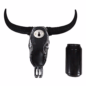 Ebros Gift Silver and Black Tribal Floral Vines Tooled Steer Bison Bull Cow Skull Head with Horns Wall Mount Decor Artistic Replica Native Animal Bust Skulls Hanging Mounted Plaque Sculpture