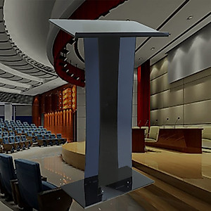 CNCEST Acrylic Podium Podium Stand Church Pulpit Acrylic Podium Stand Clear Podium Lecterns Lectern Podium Stand Board Pulpit School(Black one)