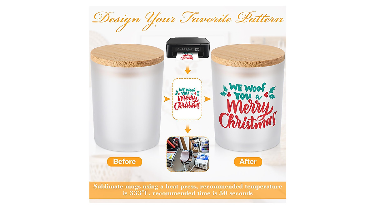 Sublimation Glass Candle Holders - DIY Decor Set of 20