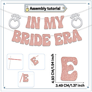 KEWUFD In My Bride Era Banner, Engagement Party Decorations, We're Engaged Banner For Bachelorette/Wedding/Bridal Shower Party Decor Supplies Rose Gold Glitter