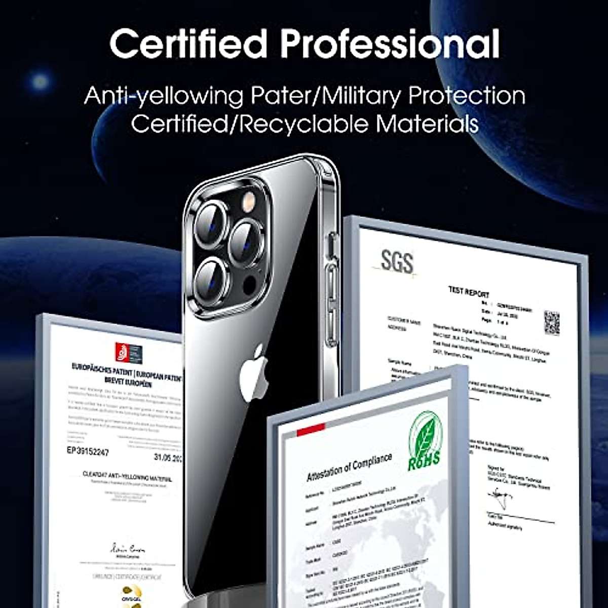 CASEKOO Upgraded Crystal Clear iPhone 14 Pro Max Case, [Never Yellow] [Exceed Mil-Grade Protection] Transparent Cover for Women Men Slim 14 Pro Max Phone Case 6.7 in, Clear