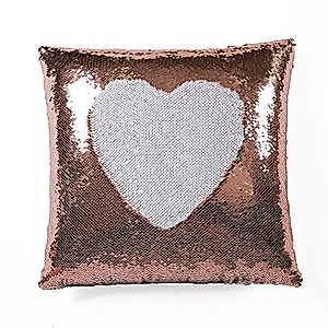 Lush Decor, Blush & White, 16" X 16" Mermaid Sequins Decorative Throw Pillow
